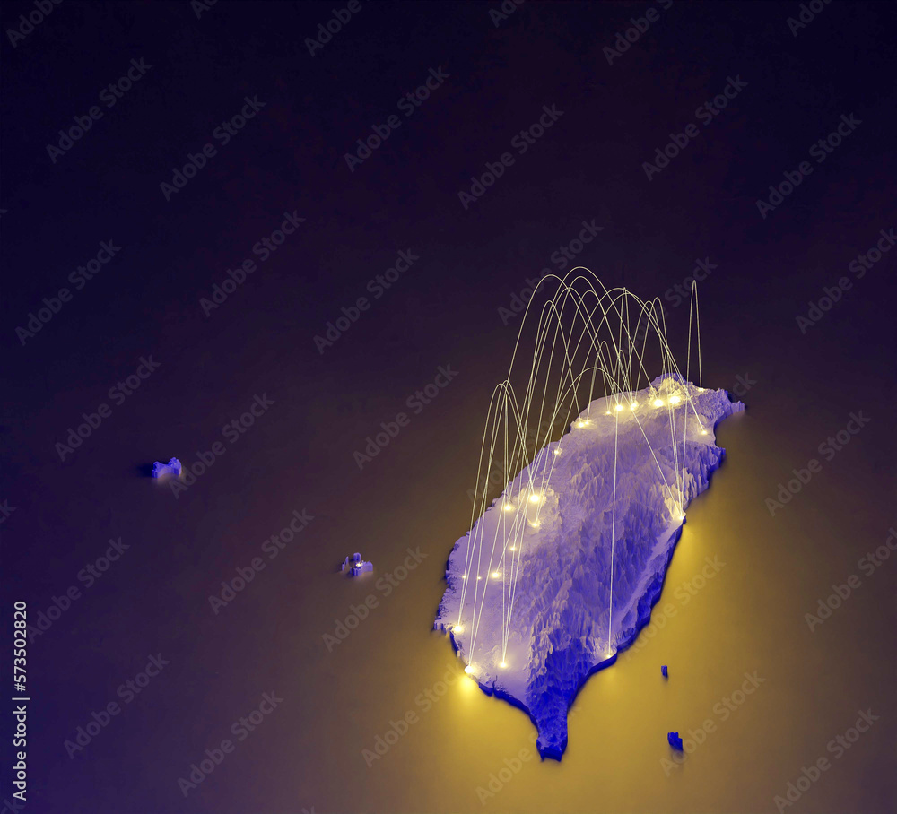 Taiwan concept map, map of Taiwan suitable for technology, export ...