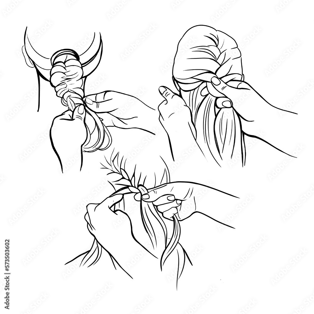 Drawings for advertising of hairdressing services, illustration of ...