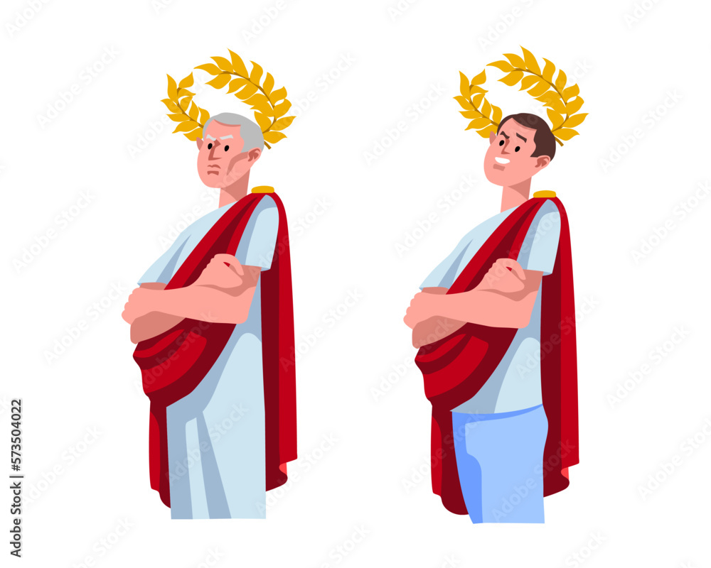 An ancient Roman patrician and his modern descendant. The concept of ...