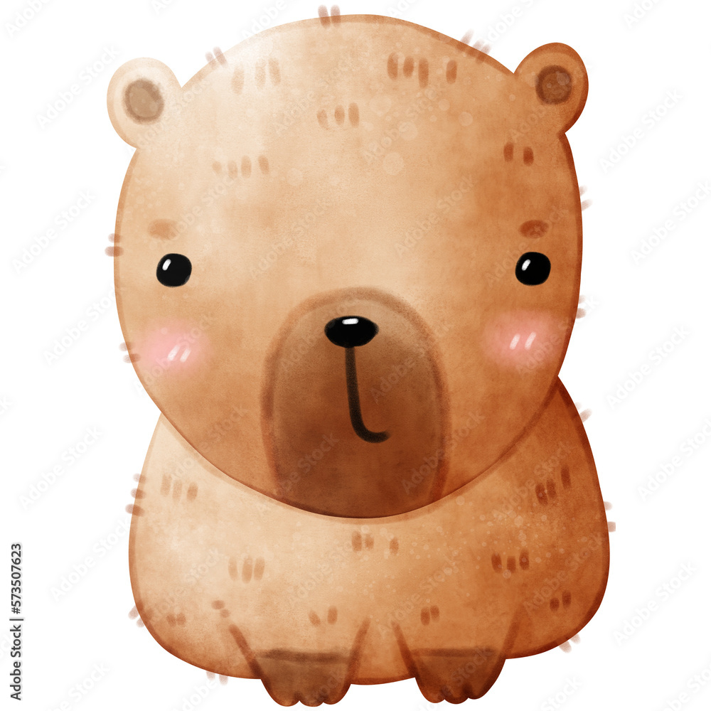 Cute capybara, capybara illustration, Watercolor capybara, happy ...