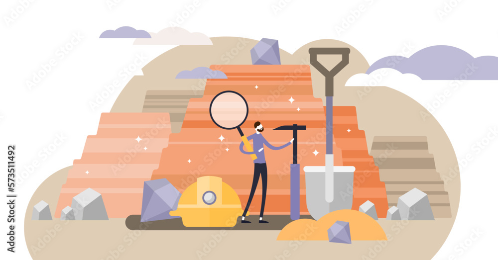 Geology illustration, transparent background. Flat tiny soil science ...