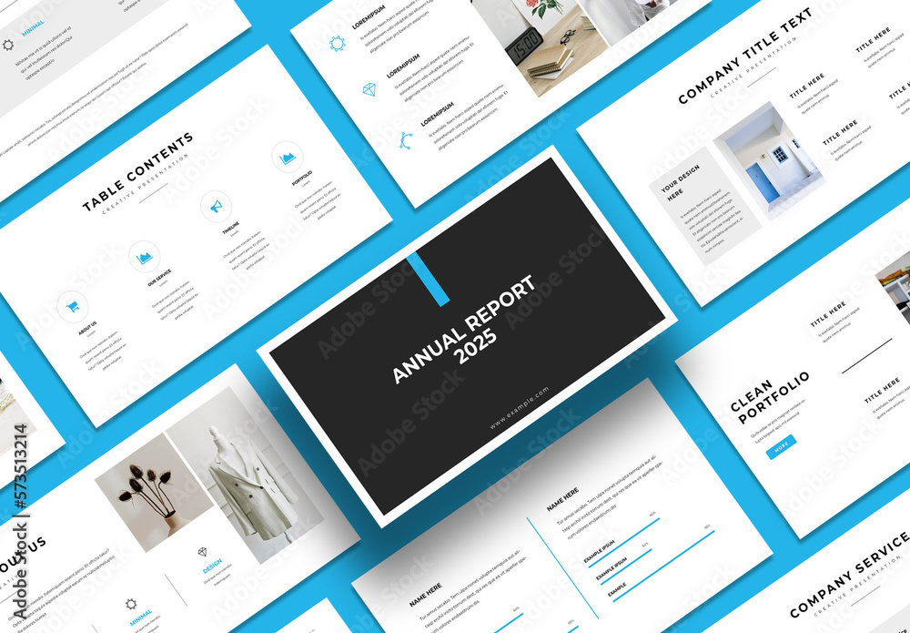 Annual Report Presentation Layout Stock Template | Adobe Stock