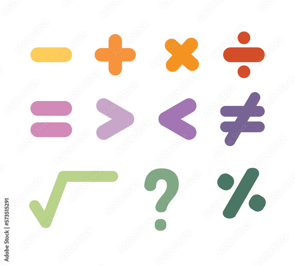 Mathematical Symbols PNG, set of numbers and symbols Stock Illustration ...
