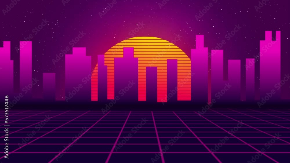Retro Background Loop Animation, Retro High Tech Digital Background ...