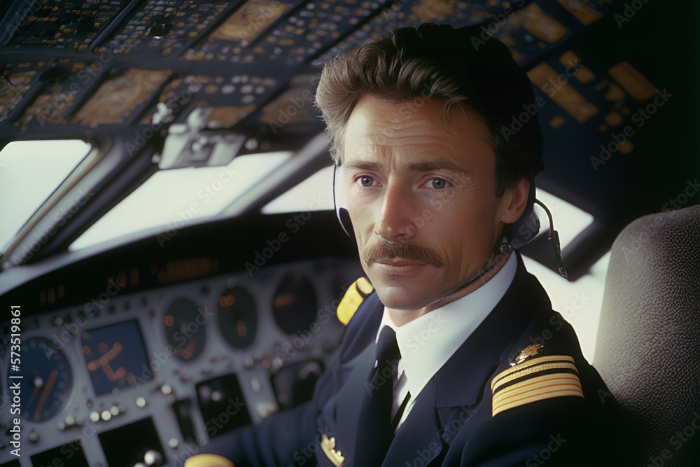 commercial pilot | In the cockpit of a modern commercial airliner, a ...