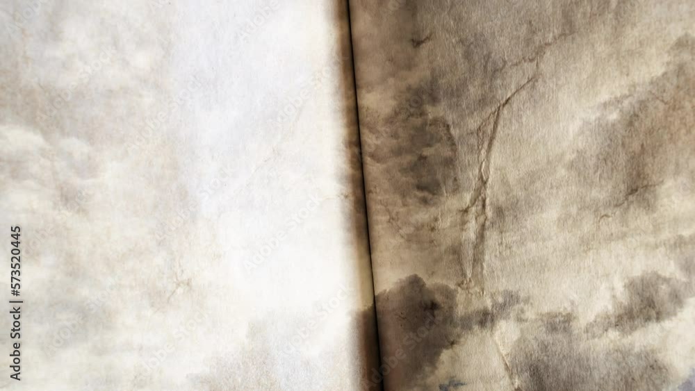 Moving old paper texture with fast moving clouds with free space for ...