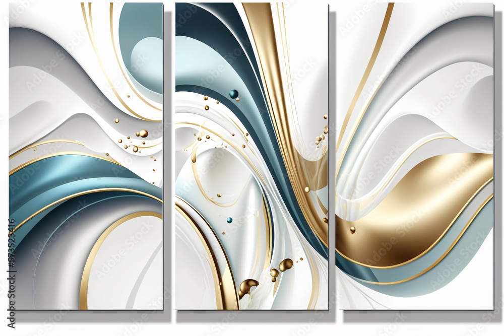 Photo & Art Print Triptych modern design wallpaper. Generative ai ...