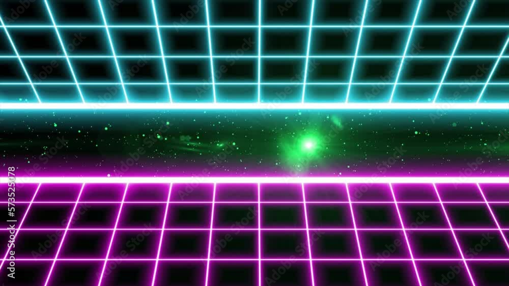 Si-fi Retro Background, High Tech Digital Glowing Retro Background With ...