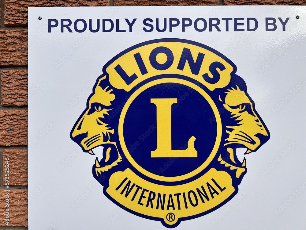 Lions Clubs International organization sign Stock Photo | Adobe Stock