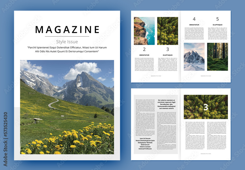 Style Magazine Layout Stock Template | Adobe Stock