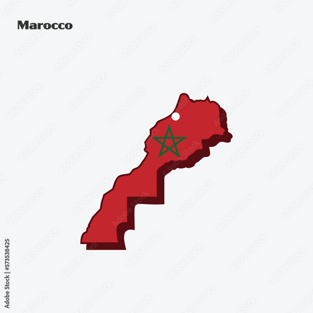 Morocco Country Flag Map Infographic Stock Vector | Adobe Stock