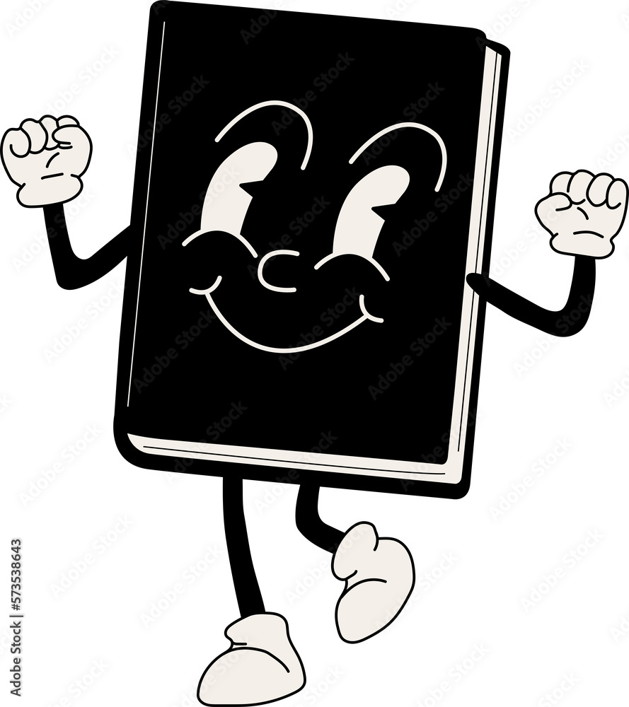 Book 30s cartoon mascot character 40s, 50s, 60s old animation style in ...