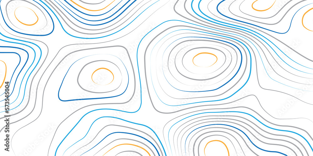 Orange and blue wavy abstract topographic map contour, lines Pattern ...