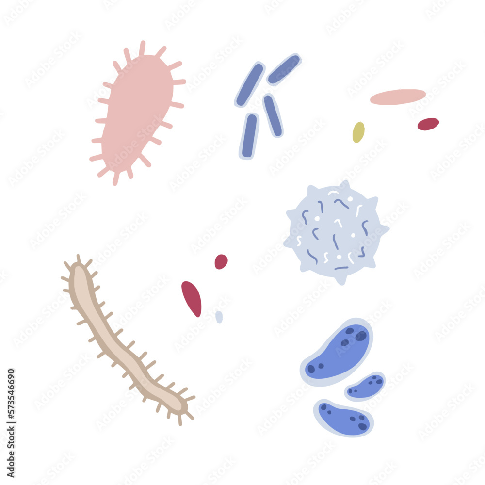 Cute Microorganism isolated on white background. Infectious germ ...
