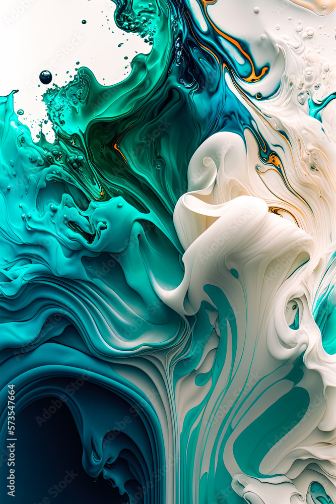 Stunning bright liquid ink paint splatter wavey ocean sea water phone ...