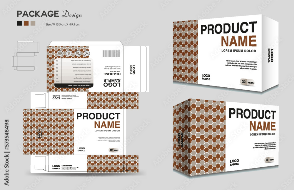 Cosmetic box design, Supplements box template, Package design template ...