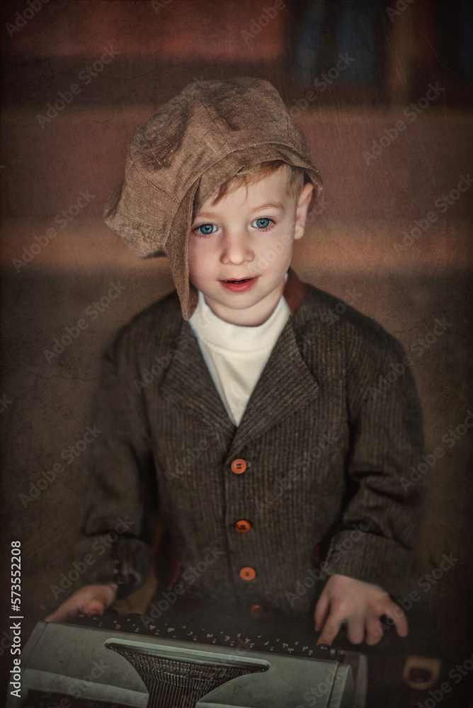 Portrait of a boy. Little gentleman. The boy smiles. Handsome little ...