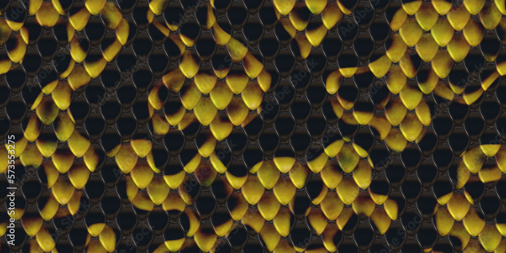 Black yellow snakeskin surface. Dangerous wildlife backdrop. Snake ...