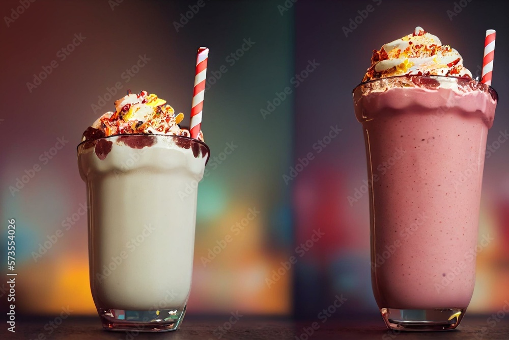 Milkshake Shakes smoothie closeup isolated isolated on background ...