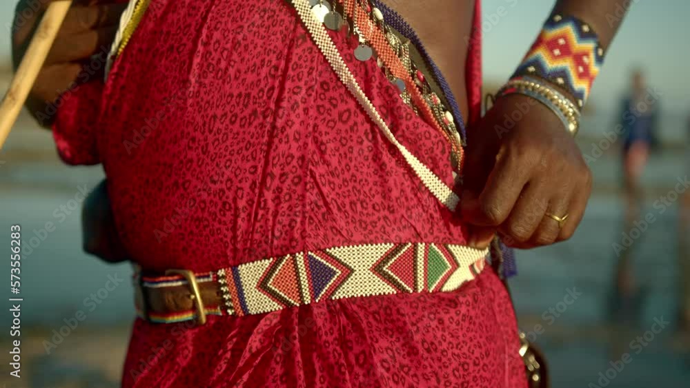 Closeup Details Of Masai Tribe Dressing Accessories With Bold Colors ...