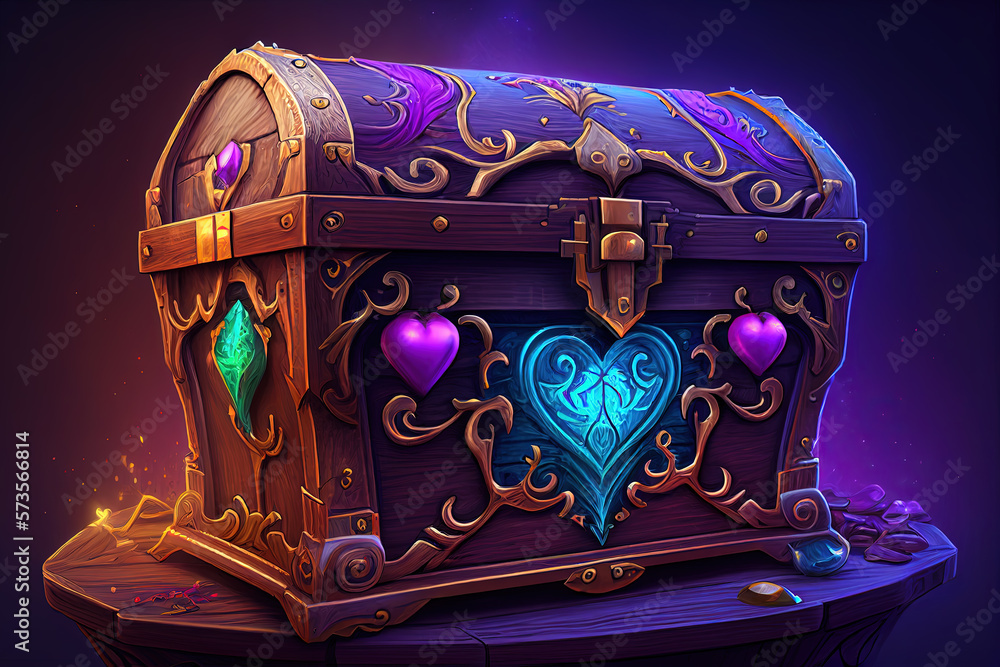 Fantasy treasure chest isolated on white. AI Generative illustration ...