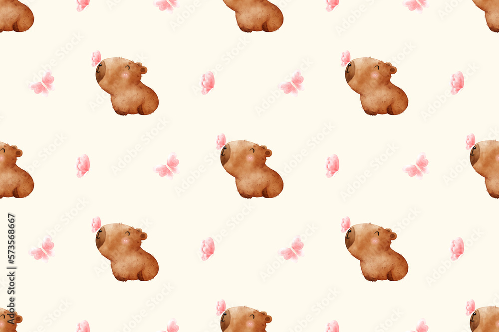 Cute Capybara Patterns, Animal Patterns, Digital Paper, Background ...