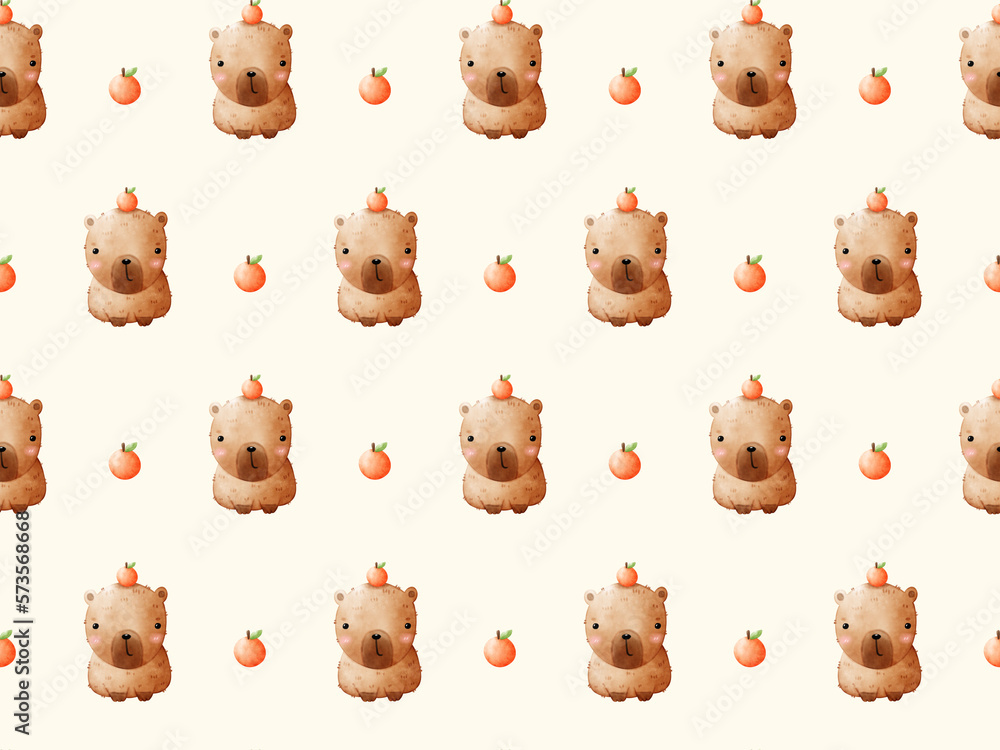 Cute Capybara Patterns, Animal Patterns, Digital Paper, Background ...