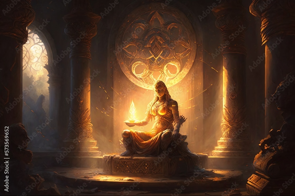 "Divine Sculpture: A Holy Statue in a Temple." Generative AI. Stock ...