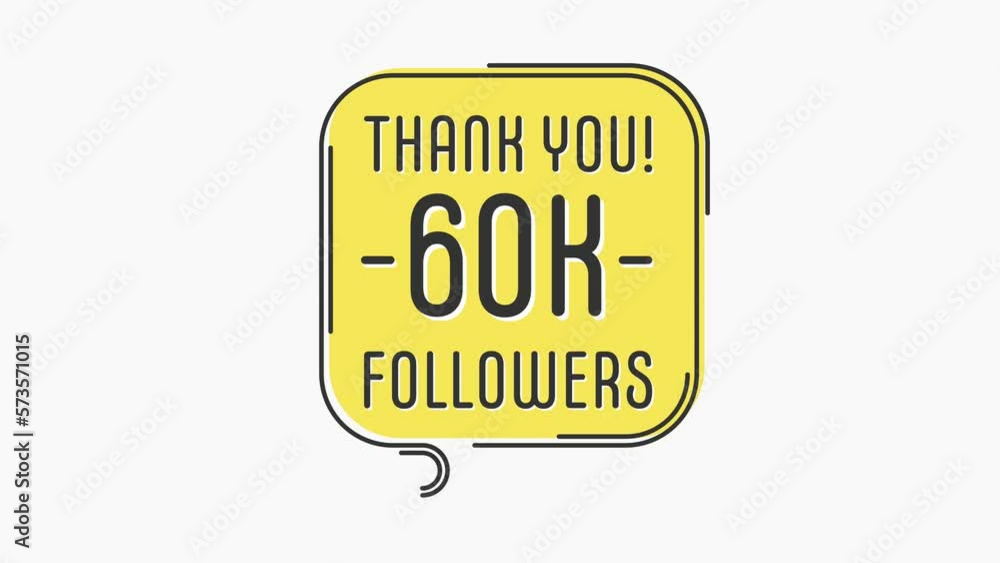 Thank you 60k followers numbers. Flat style banner. Congratulating ...
