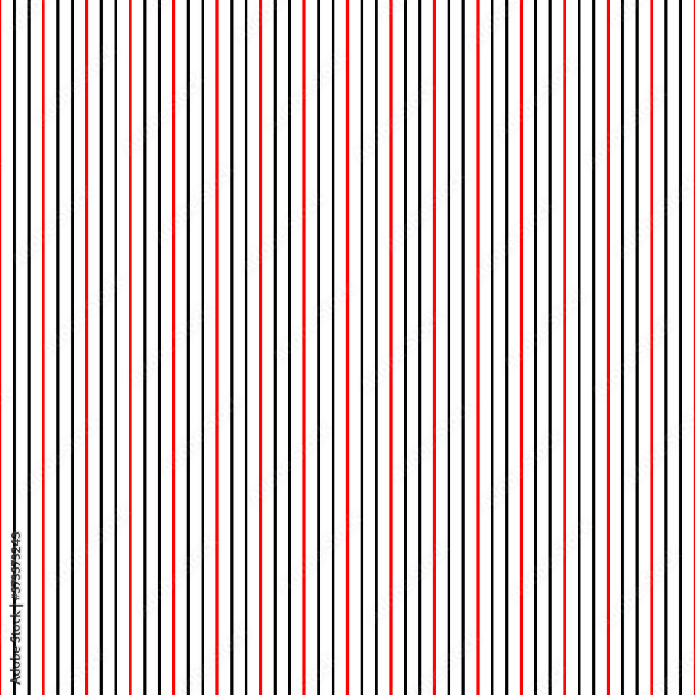 Red and black vertical lines fabric pattern on white background vector ...