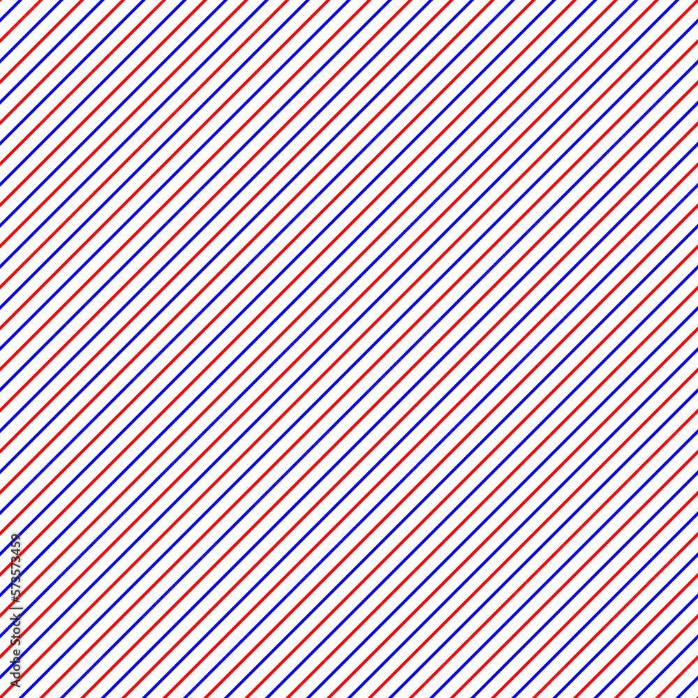 Poster Red and blue diagonal lines fabric pattern on white background ...