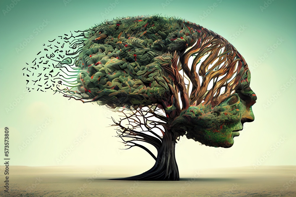Brain Shaping Tree. Symbolizing Emotional Intelligence . Generative AI ...