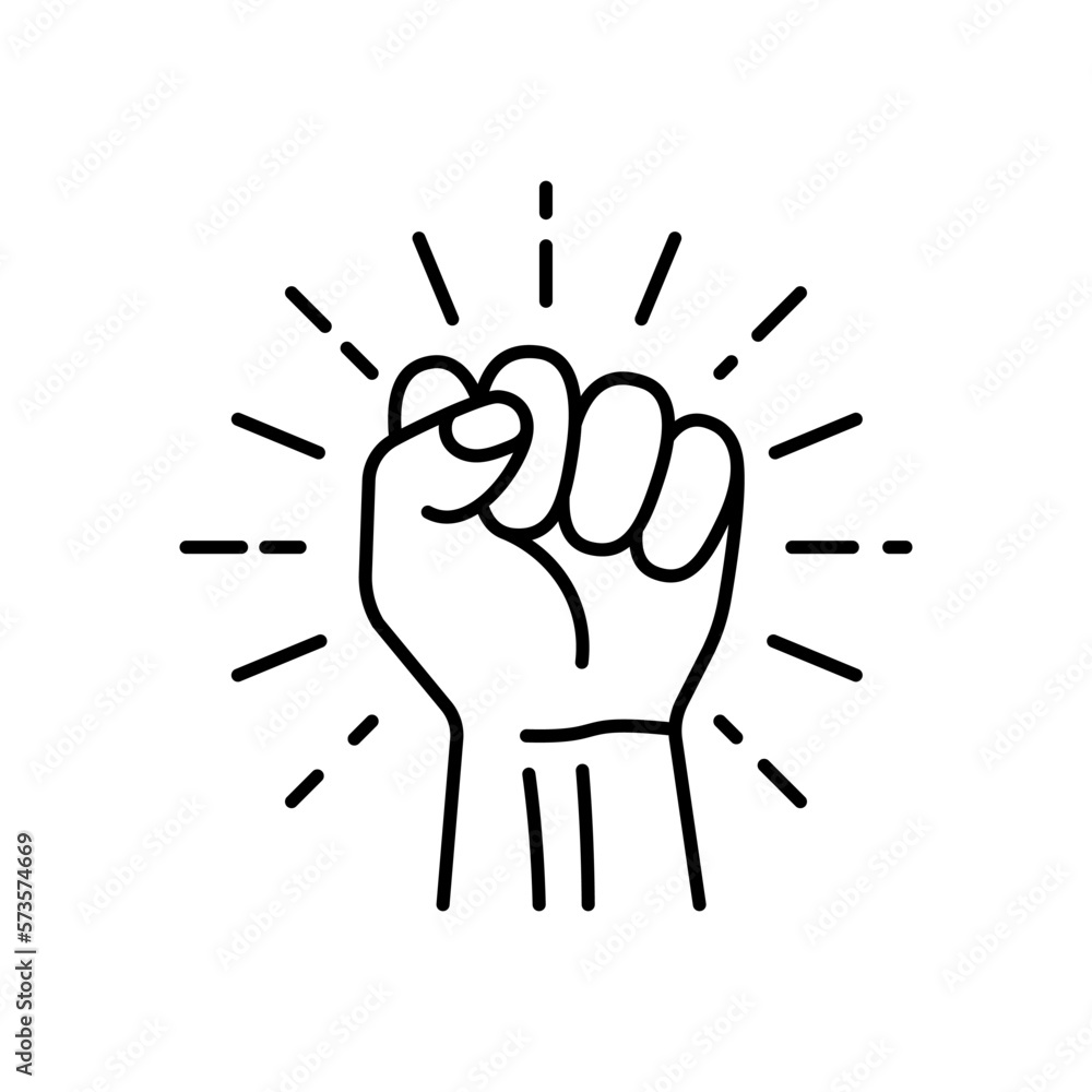 Fist icon. Protest concept. Empowerment icon. Fist clenched symbol ...