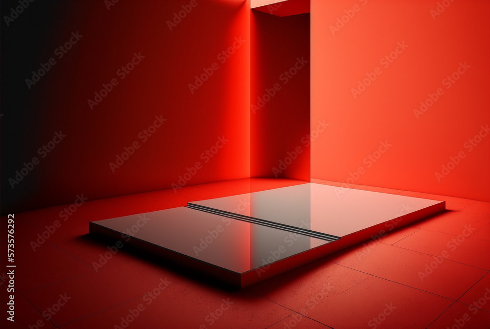 3d scene mockup, matt mirror circle and cylinder podium background ...