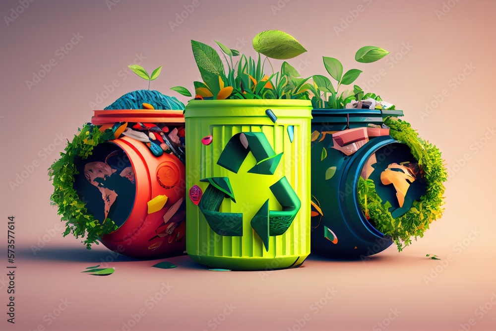 Waste Recycle Management. Eco Friendly. Energy Saving Awareness Month ...
