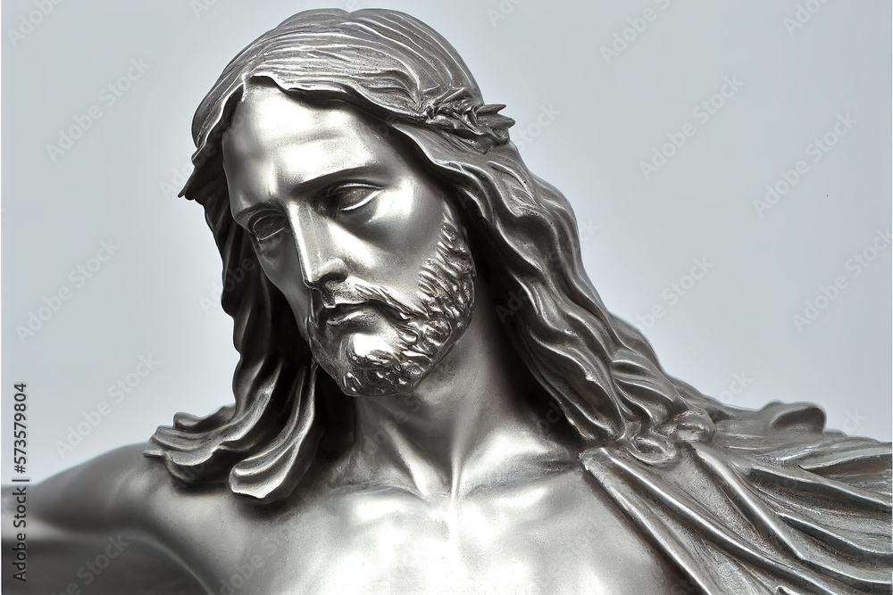 Close up of Jesus Christ statue. Ancient statue jesus christ ...