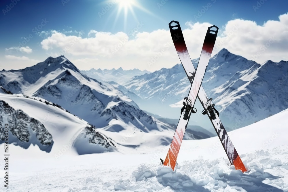 Skis Stuck In Snow
