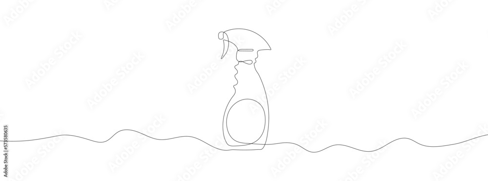 Continuous linear drawing of sprayer bottle. Single line drawing of ...