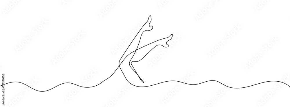 Continuous linear drawing of female legs. Single line drawing of female ...