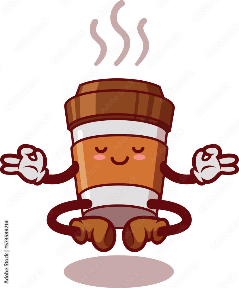 Cute coffee cartoon character design Stock Vector | Adobe Stock
