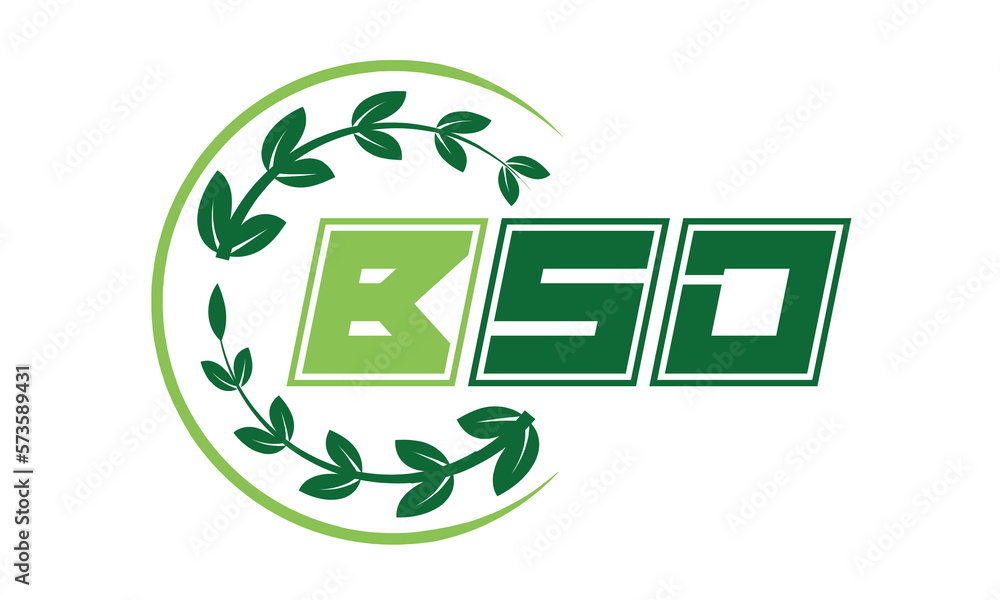 Vetor de BSD Three-letter natural logo design, vector template ...