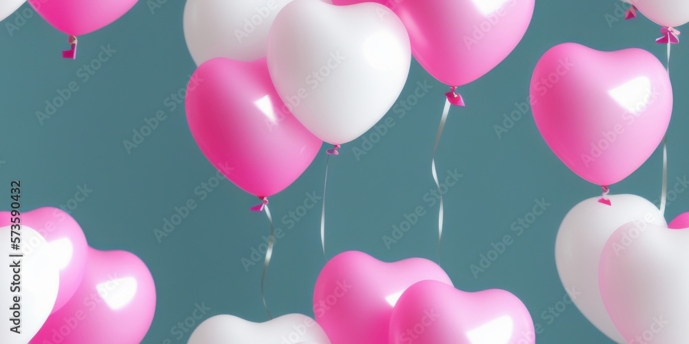 Festive pink balloons seamless texture, pattern background (created ...