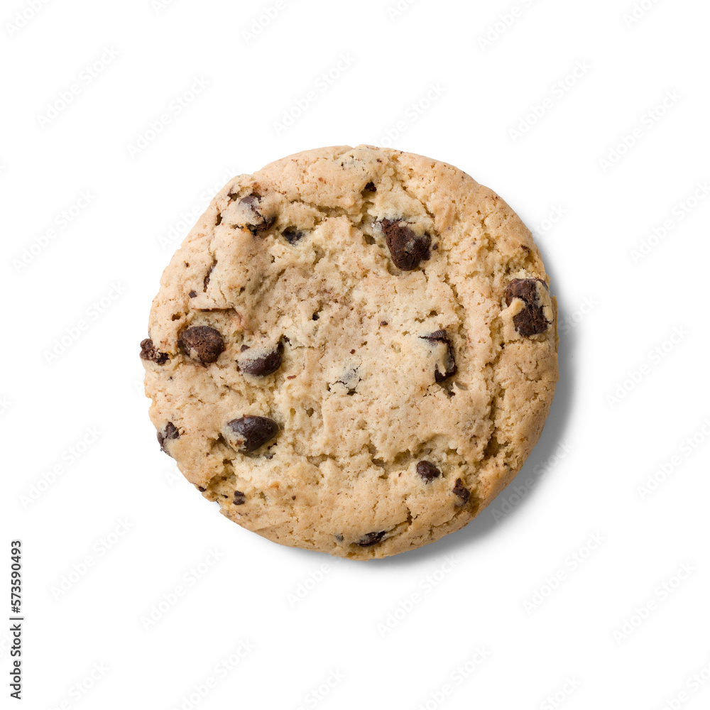 Classic american chocolate chip cookie isolated on a transparent ...