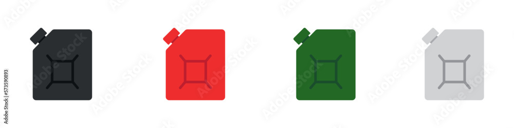 Fuel can icon. Red handle jerry can. Petrol signs. Car petrol symbol ...