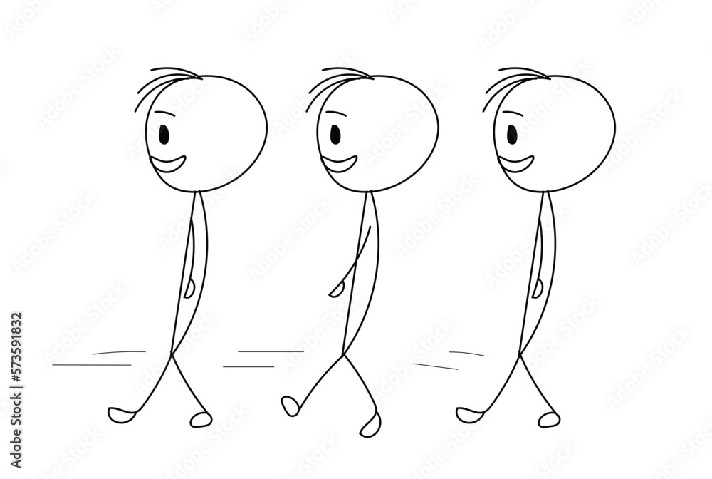 Vector cartoon stick figure drawing conceptual illustration of a man ...