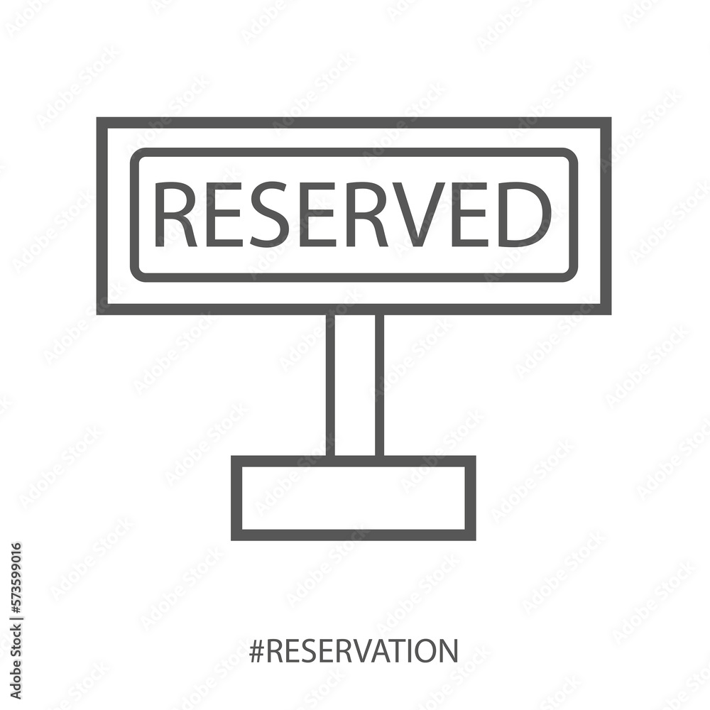 Cartel de reservado sobre un fondo blanco liso y aislado. Vista de ...