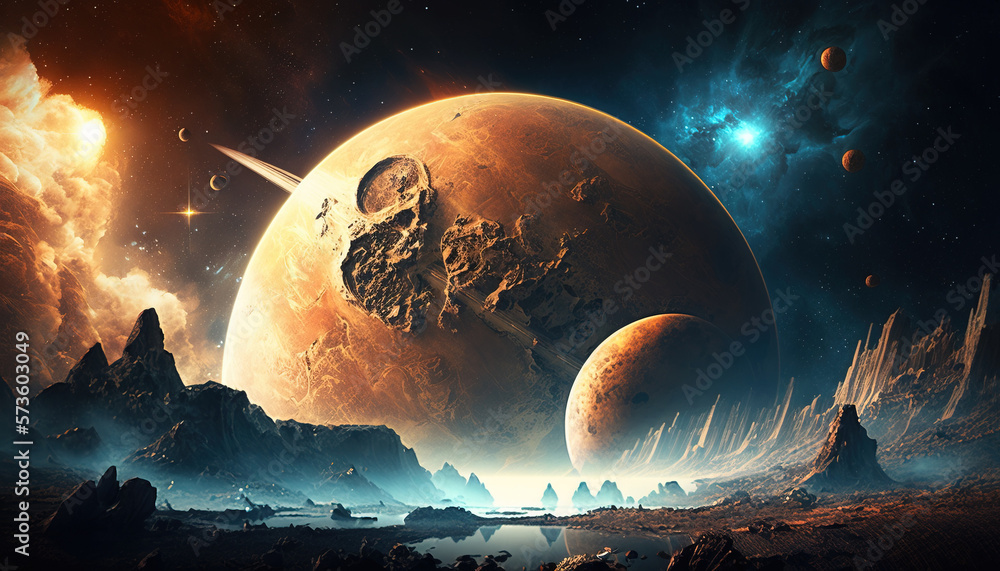 Planet and Space Wallpaper, 4k Landscape, Beautiful Scenery Stock ...