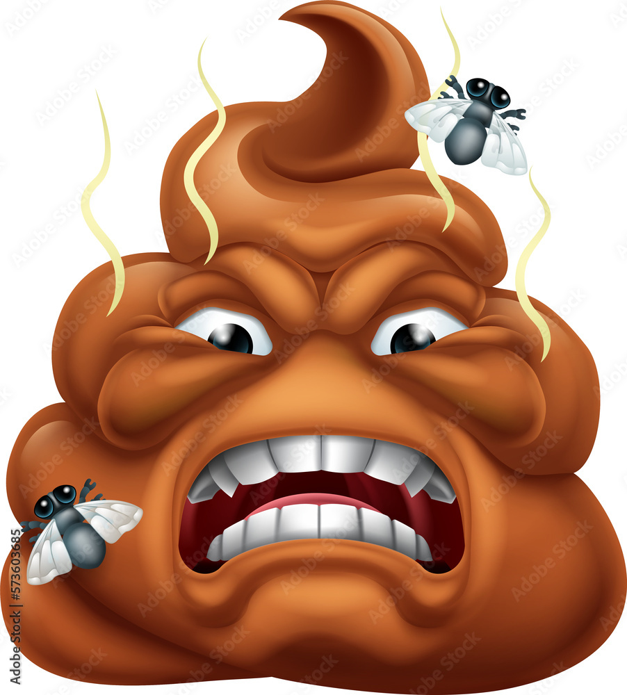 Angry Mad Dislike Hating Poop Poo Emoticon Emoji Stock Illustration ...