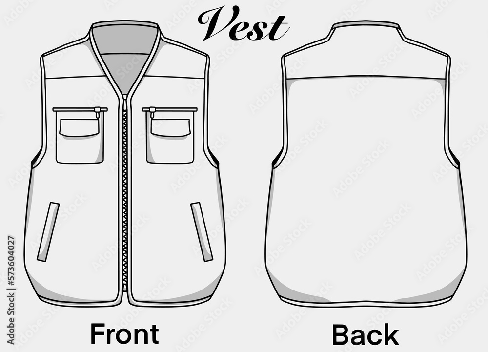 Vest mock up, color can be adjusted again. This design is for fashion ...