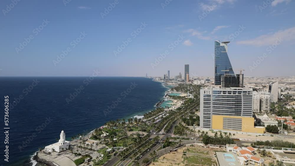 Vídeo do Stock: Jeddah , Saudi Arabia - Top view of Jeddah beach - Red ...
